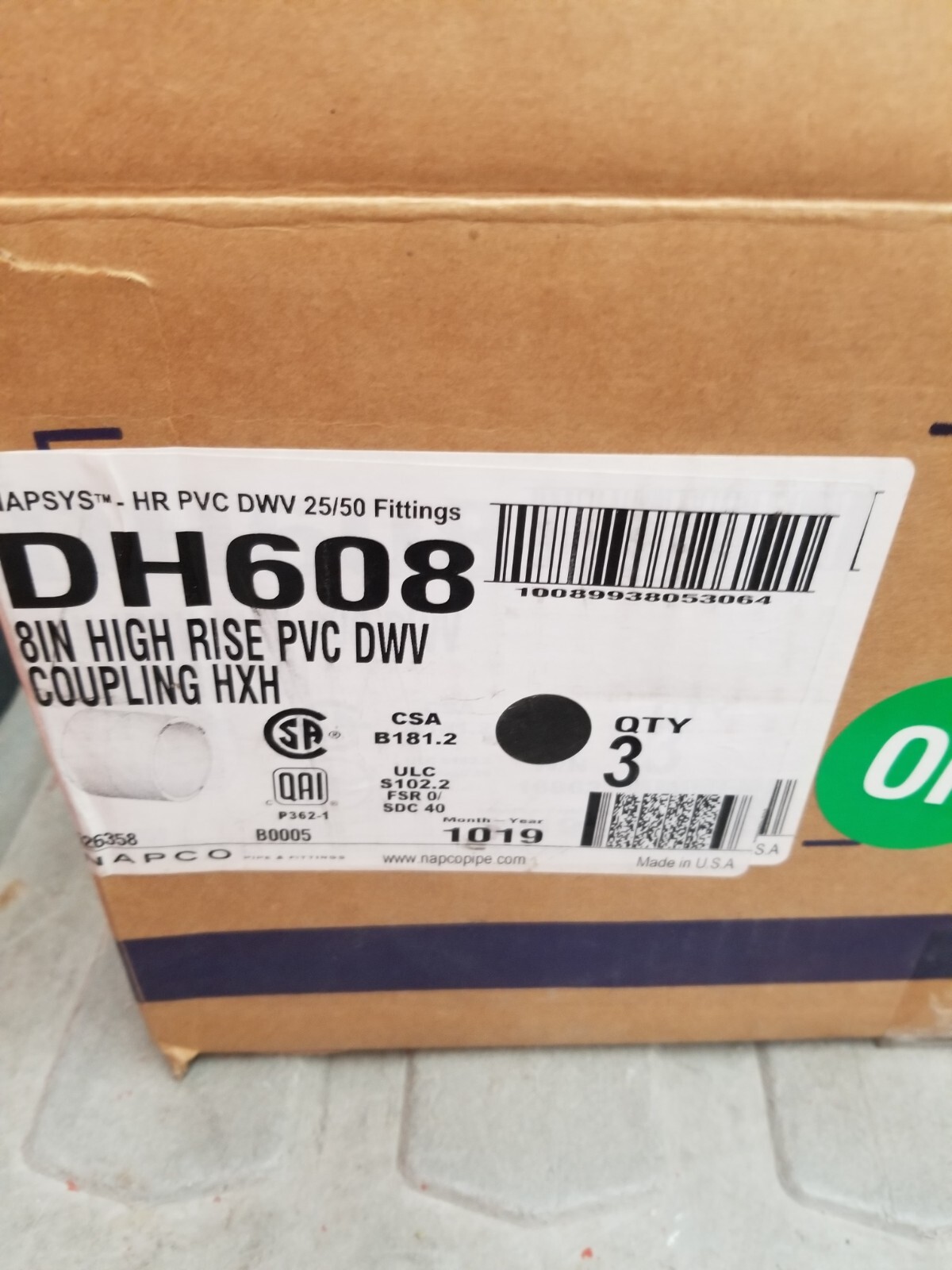 (3) NAPCO 8in High Rise DWV COUPLING HXH model ,DH608 | eBay