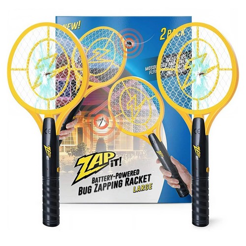 ZAP iT 4000 Volt Electric Handheld Bug Zapper Racket - USB Rechargeable ...