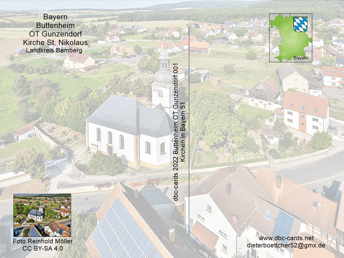 Buttenheim OT Gunzendorf Kirche St.Nikolaus Bayern 51 | eBay.de