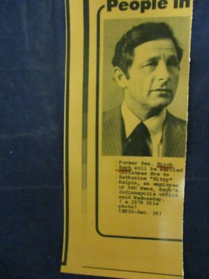 1979 Senator Birch Bayh D-Indiana to marry Kitty Halpin Vintage Wire ...