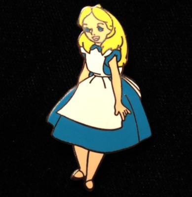DISNEY PIN - ALICE in Wonderland with Bare Legs Standing in Blue Dress ...