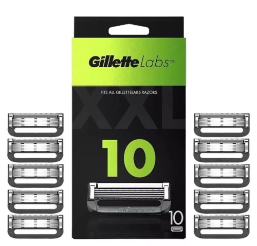 Gillette Labs With Exfoliating Bar And Heated Razor Blades 10 Refills ...