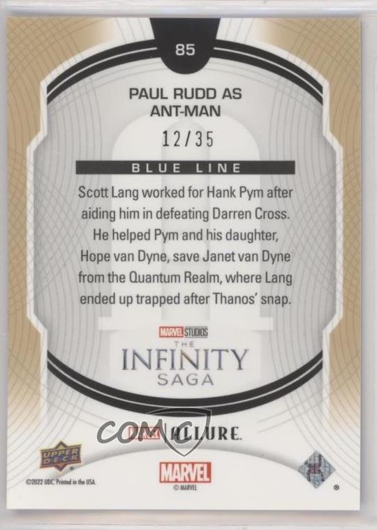2022 Upper Deck Marvel Allure Blue Line 12/35 as Ant-Man Paul Rudd #85 ...