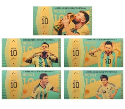 FIFA World Cup 2022 Lionel Messi Argentina Winner x5 Gold Foiled Bank ...