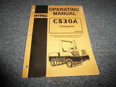 HYPAC C530A Compactor Owner Operator Manual S/N A091C4273R ...
