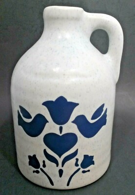 Vintage Harris Potteries of Chicago Blue and Gray Stoneware Jug Birds ...