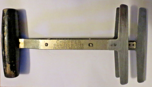Antique Food Chopper 3 Stainless Steel Blades Foley Mfg Co Black Wood ...