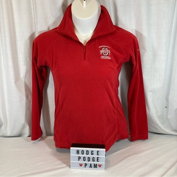 Columbia Ohio State 2014 Football Championship Fleece 1/4 Zip Red MED ...