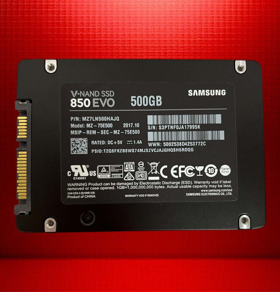 Samsung 500GB SSD 850 EVO 2.5" SATA Solid State Hard Drive MZ-75E500 ...