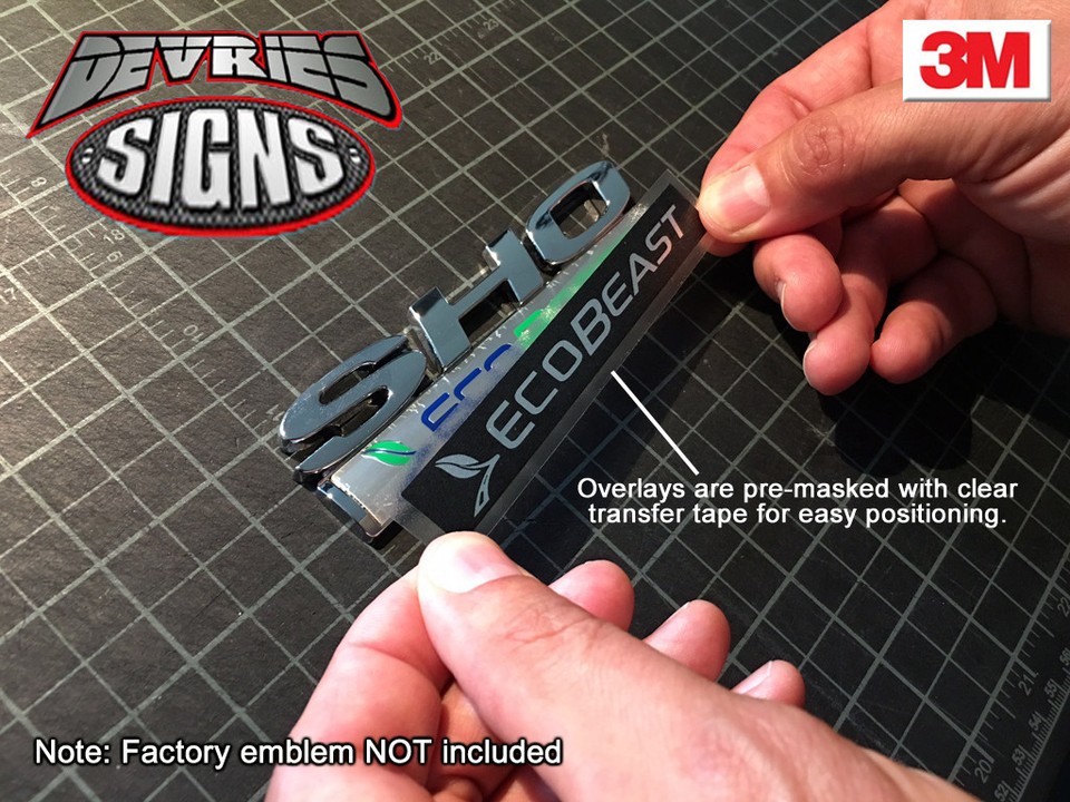 (2) NON-DOMED ECOBOOST emblem overlays ecobeast •!!FITS 2010+ TAURUS ...