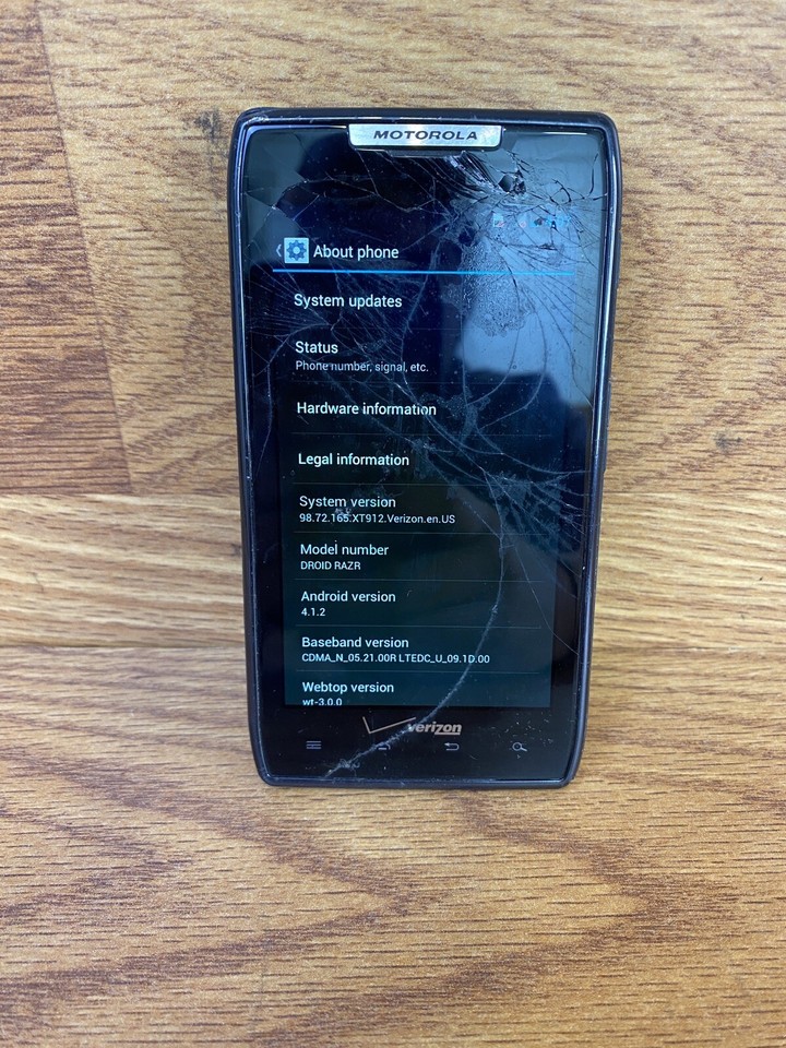 Motorola Droid RAZR MAXX XT912 (Verizon) 4G LTE Smartphone 4.3", 16GB ...