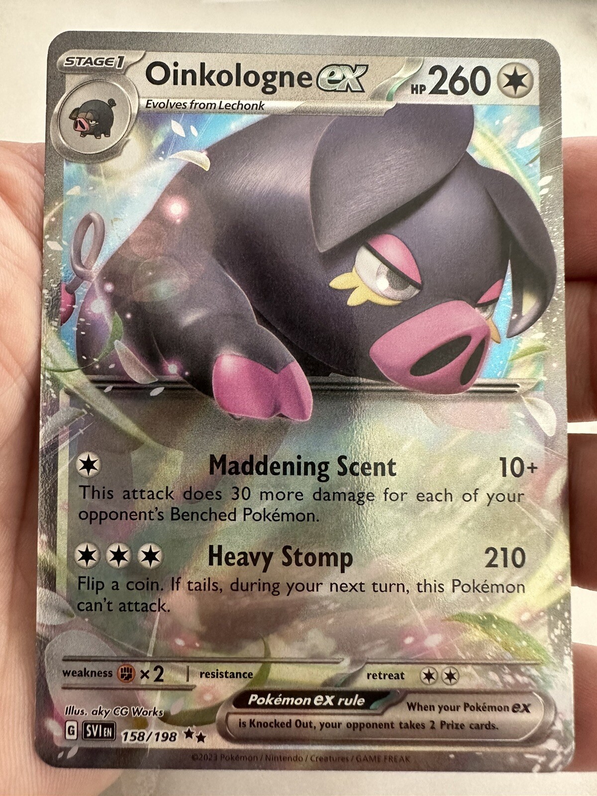 Oinkologne EX 158/198 Full Art Ultra Rare Pokémon Scarlet & Violet Base ...