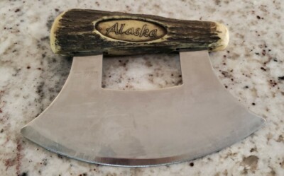 Alaska Stainless Food Chopper With Unique Handle; looks like a carved ...