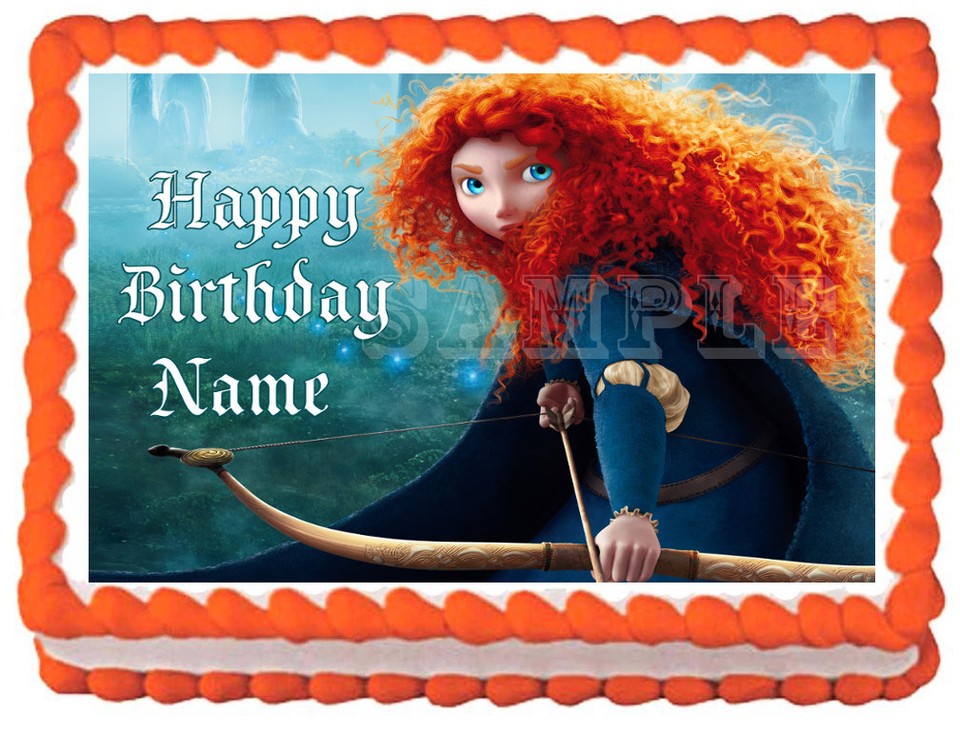 BRAVE Merida Edible Party Cake topper image | eBay