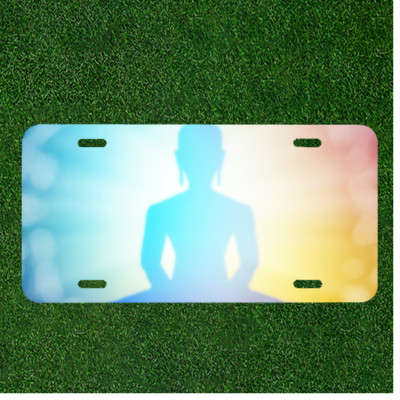 Creative License Plate Auto Tag With Yoga Master In Rainbow Splash | eBay