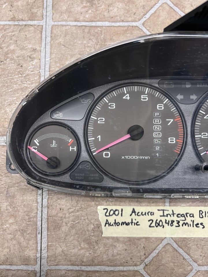 00 01 ACURA INTEGRA GUAGE CLUSTER SPEEDOMETER ODOMETER LS AUTOMATIC ...