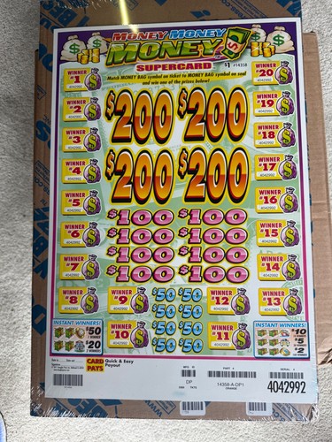 "Money Money Money" Pull Tab Game 3360 Tickets Permitted for Sale Local ...