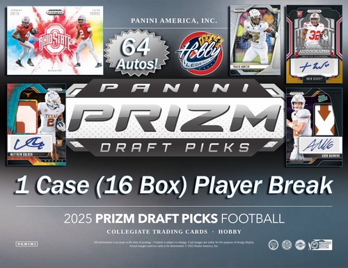 Eric Dickerson 2025 Panini PRIZM DRAFT PICKS 1 Case (16 Box) Player ...