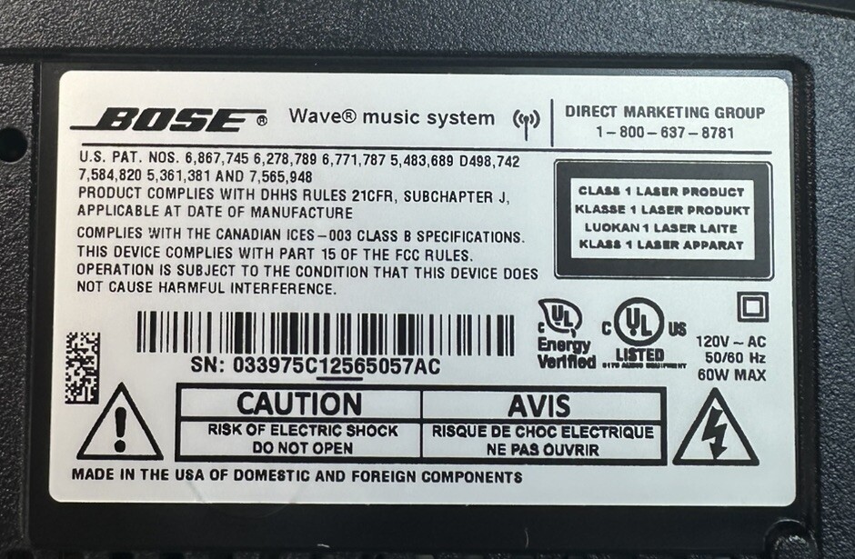 Bose Sound Wave Radio Music System Multi Disc CD Player Changer Alarm ...