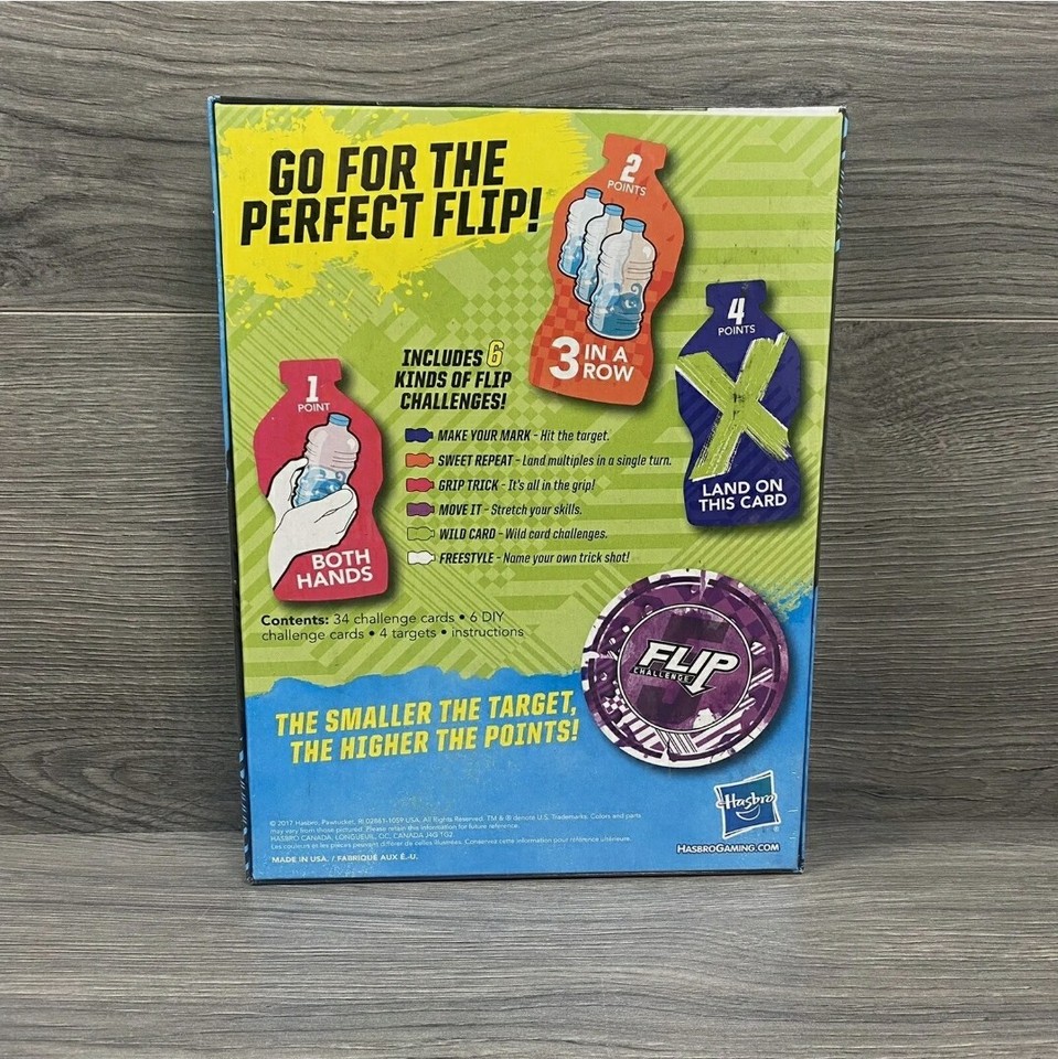 Hasbro Flip Challenge Game Bottle Target Tricks Stunts Skill Action ...