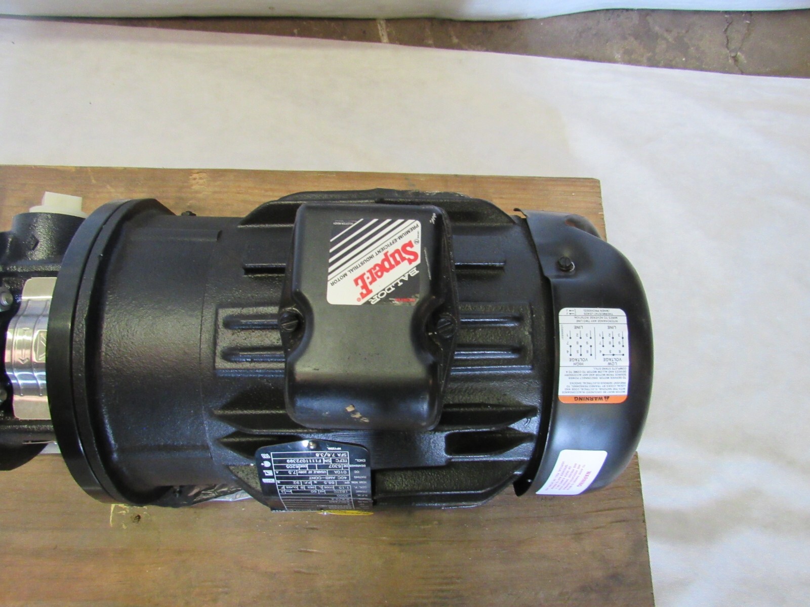 BALDOR.RELIANCE SUPER-E MOTOR 84Z04053 W/ GRUNDFOS B41Z97106-P1120122 ...