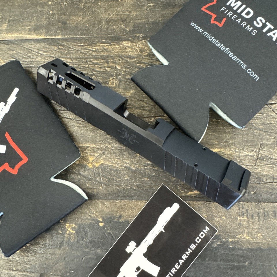 Gen3 rmr Milled slide for glock 19 With Window Ports, Serrations, Black ...