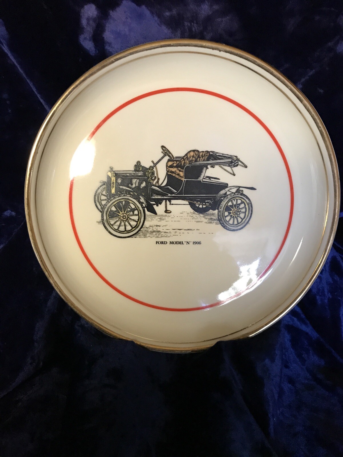 Vintage Porcelain Antique Car Plate Automobile Decor Hyalyn Pottery ...