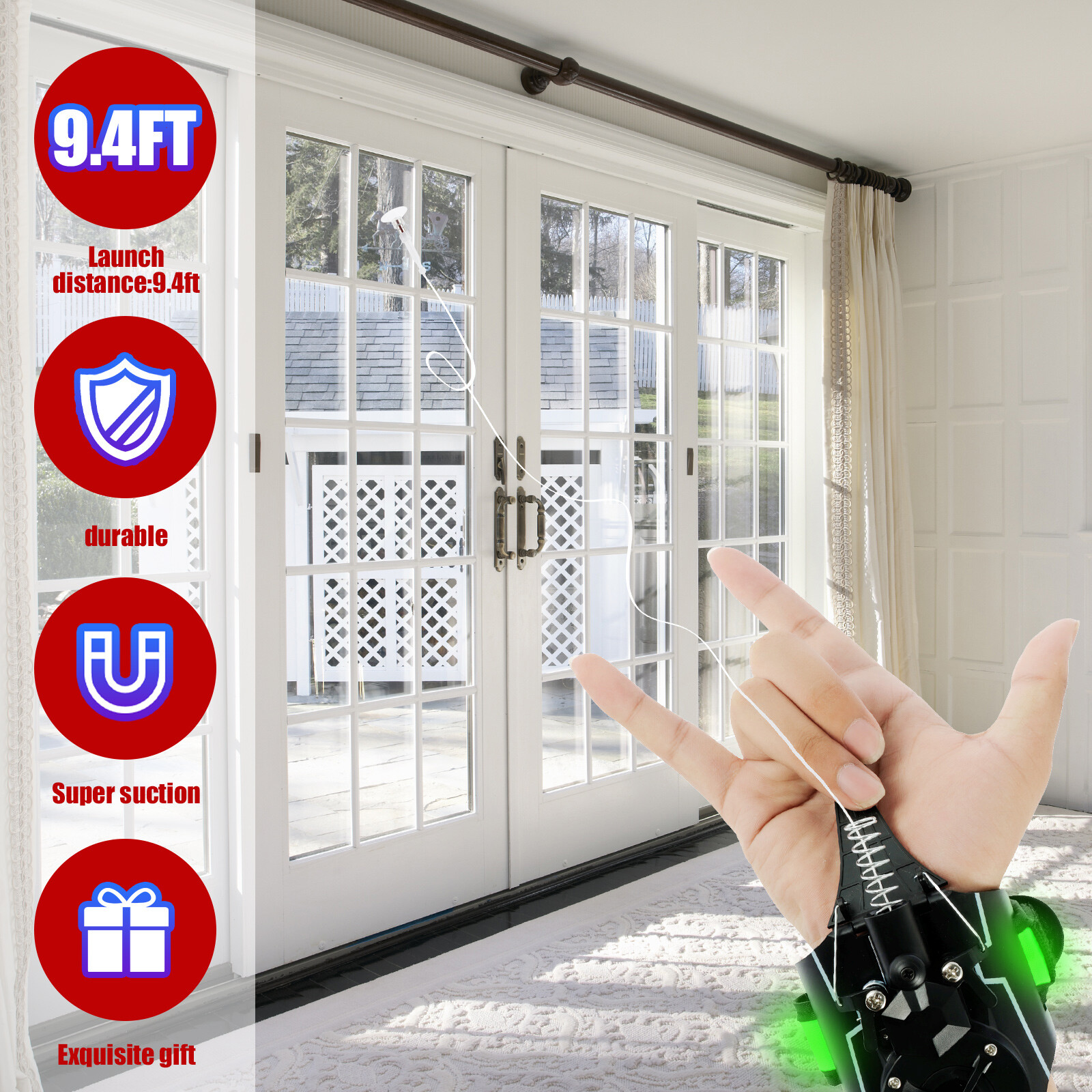 9.4ft Web Launcher Toy USB Rechargeable Spider Web Launcher Electric 👂 ...