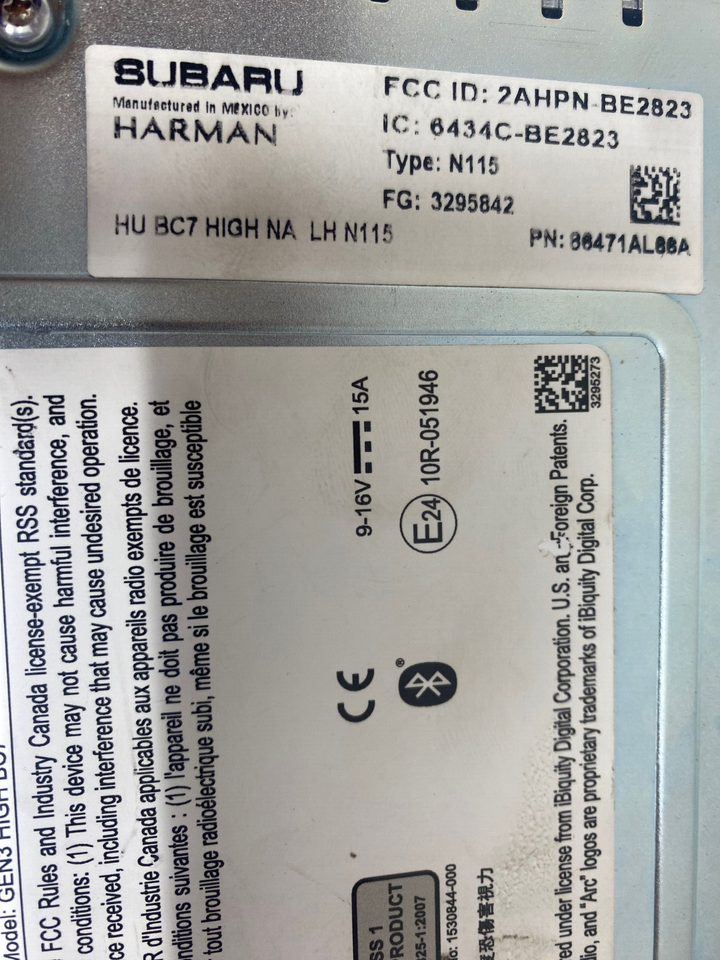 18 19 Subaru Legacy Outback RADIO GPS Navigation XM TOUCH-SCREEN HARMAN ...