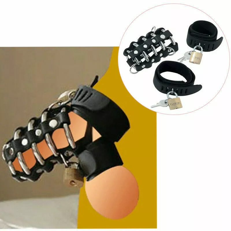 Pu Leather Scrotum Testicle Stretching Male Chastity Ball Testicle