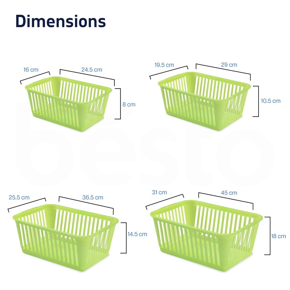 Plastic Handy Basket Home Office School Kitchen Pharmacy Tidy Storage ...