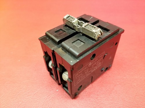 20 Amp GE General Electric Type TQL 2 Pole Circuit Breaker 20A TQL2120 ...