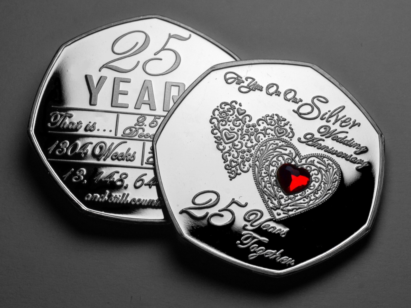 FOR YOU ON OUR 25th SILVER WEDDING ANNIVERSARY Commemorative. Gift ...