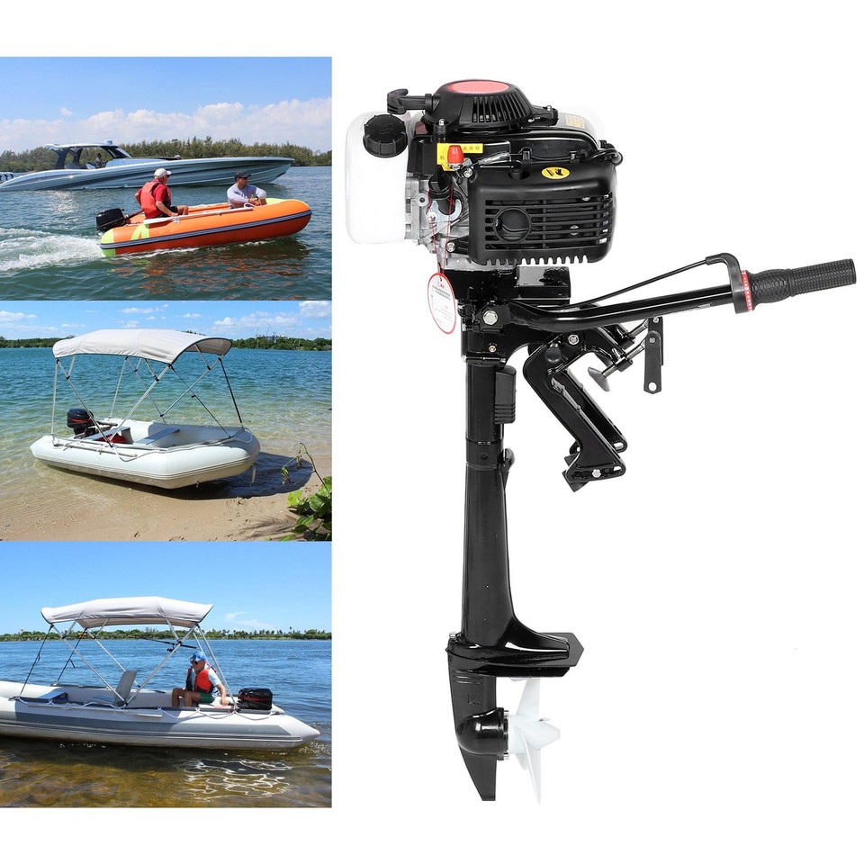 4 Stroke 4HP Outboard Motor Boat Engine Propeller Air Cooling System ...