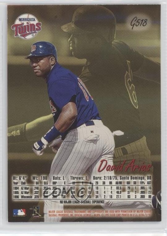 1997 Ultra Gold Medallion Edition David Ortiz (David Arias on Card ...