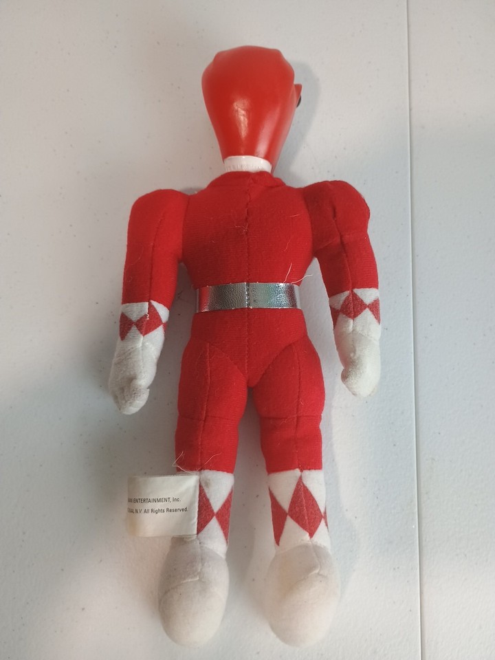 Vintage 1994 Mighty Morphin Power Rangers Red Ranger Plush Moveable ...