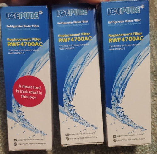 3 pk IcePure RWF4700A Refrigerator Water Filter For LG & Kenmore Elite ...