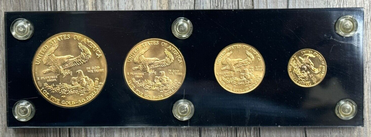 1986 AMERICAN GOLD EAGLE 1.85ozt 4 COIN TYPE SET IN CAPITOL PLASTIC ...