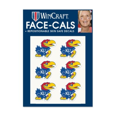 Kansas Jayhawks 6 Pack Tattoos Face Cals Fan Decal USA SHIPPING | eBay
