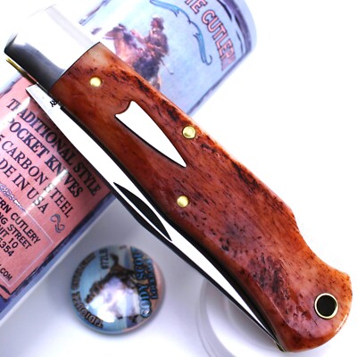 NEW GEC #72 Cody Scout Burnt Sienna Bone Great Eastern Cutlery Tidioute ...