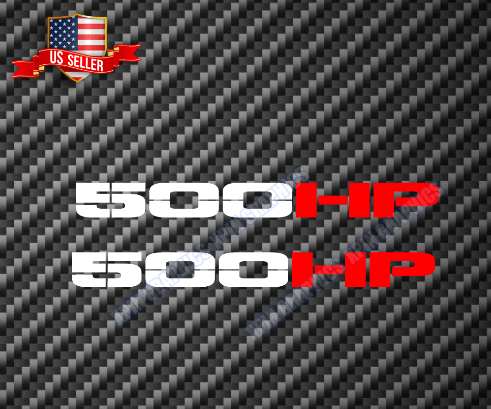 500 HP / HORSEPOWER VINYL DECAL STICKER 2 COLOR STICKERS STYLE #2 | eBay