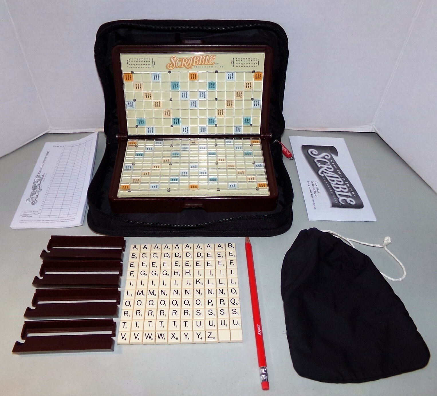Scrabble Game Folio Edition Crossword Game 2001 Travel Zippered Case ...