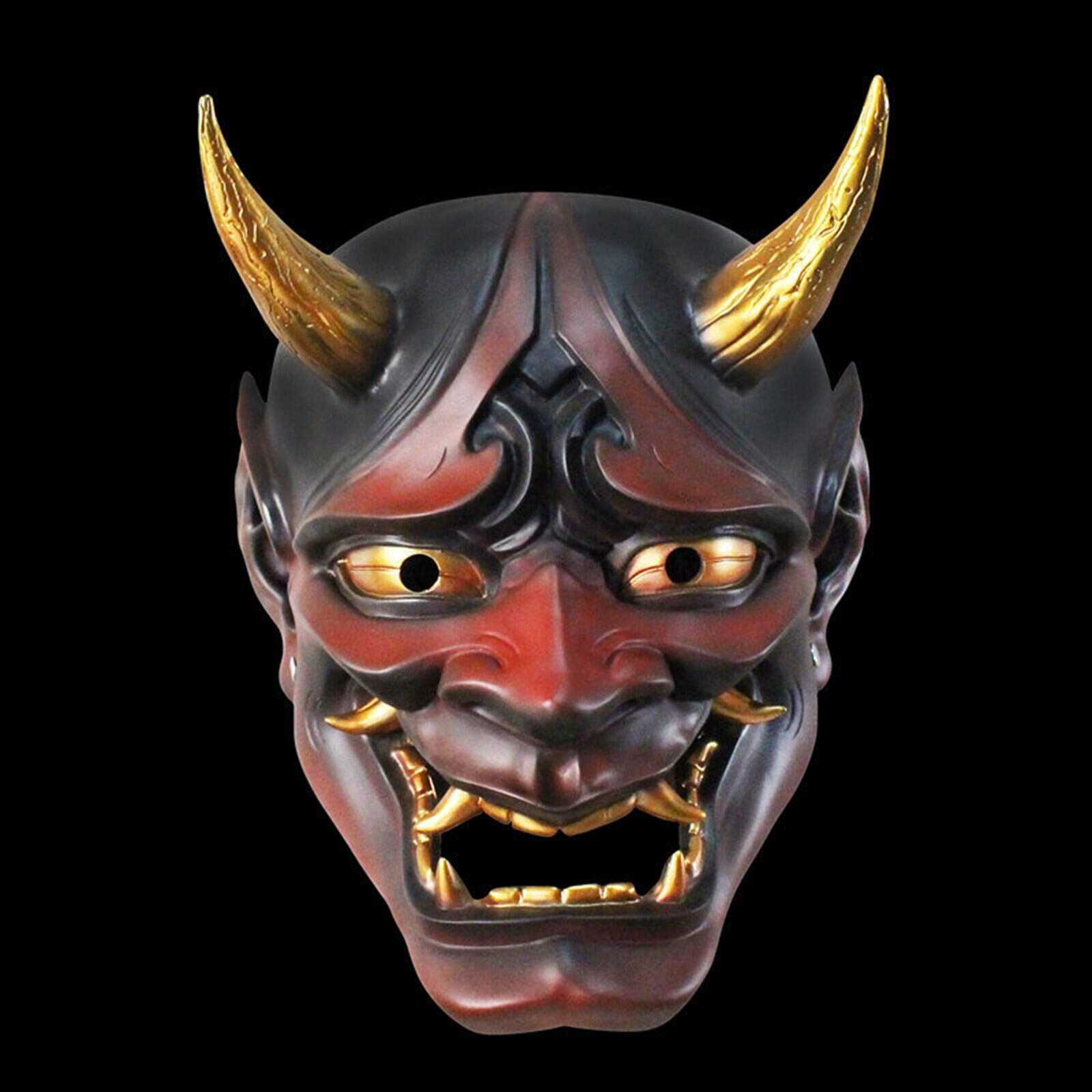 Party Mask Japanese Hannya Demon Oni Samurai Noh Kabuki Prajna Resin ...