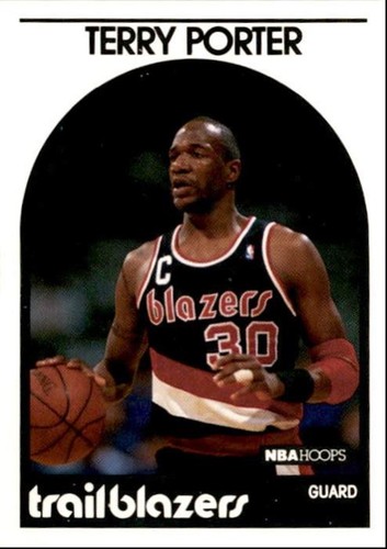1989-90 Hoops Basketball Card Terry Porter Portland Trail Blazers #79 ...