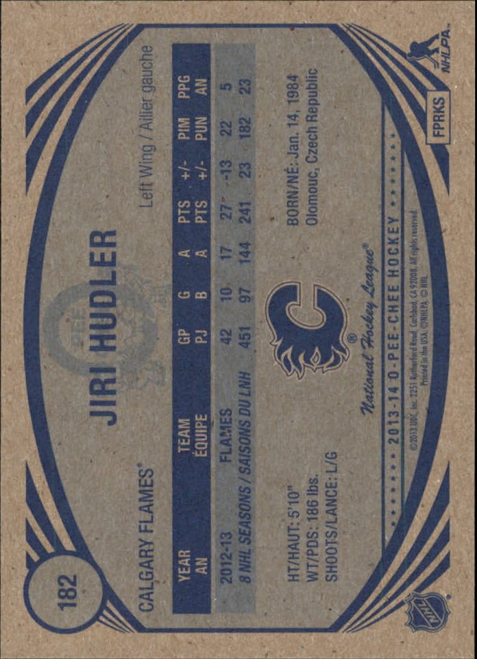 2013-14 (FLAMES) O-Pee-Chee Retro #182 Jiri Hudler | eBay