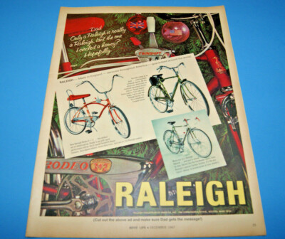 Vintage Print Ad 1967 Raleigh Bikes Bicycles 10 x 13 Rodeo Record ...