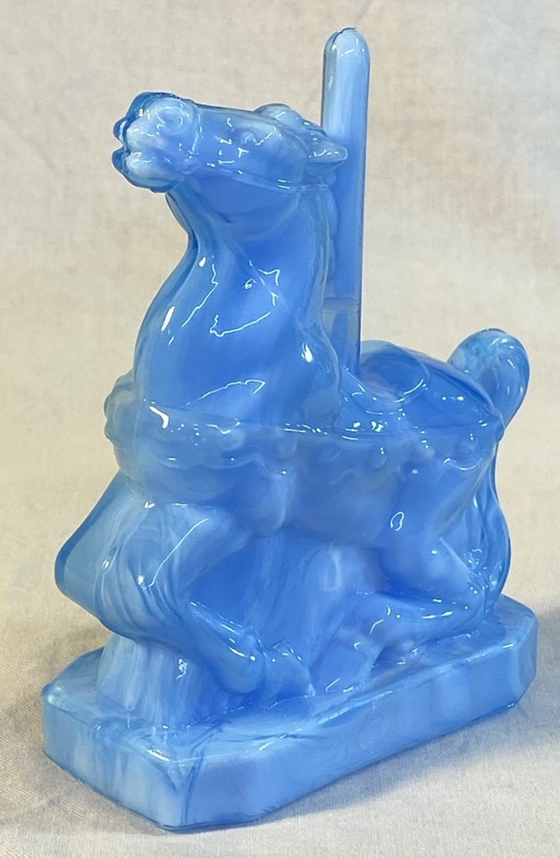 Boyd Art Glass Taffy The Carousel Horse In Alpine Blue #11 Made 2-2 ...