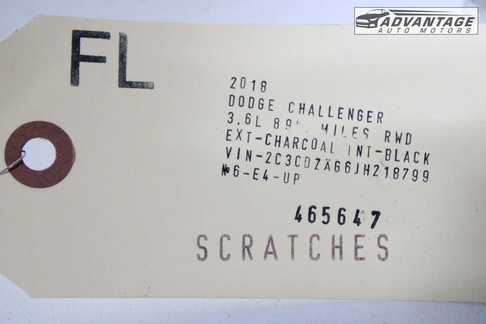 2011-2023 DODGE CHALLENGER FRONT LEFT SIDE EXTERIOR DOOR HANDLE PITCH ...