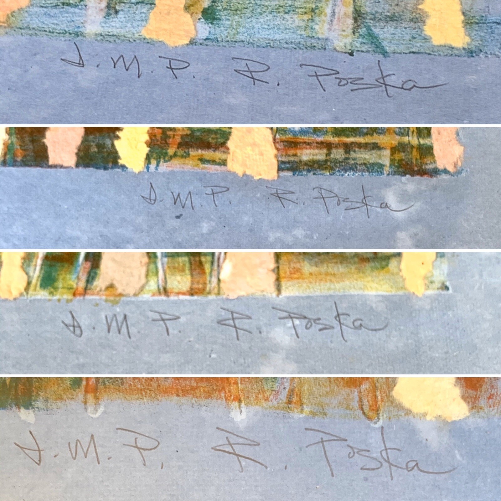 HUGE Original Roland Poska 1977 Mixed Media Modernism Painting 4x ...