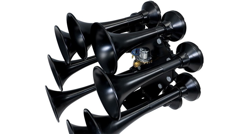 HornBlasters Octohorn 8-Chime Loud Train Horn for Semi or Large Truck ...